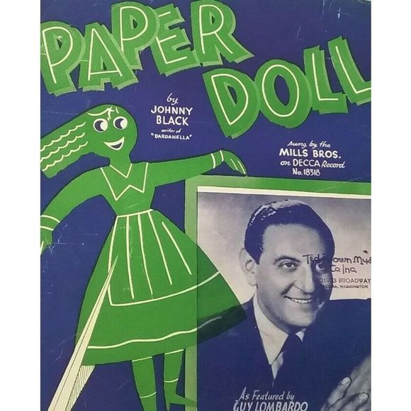 No Brand | Art | Vintage 943paper Doll Piano Sheet Music Cover Art ...